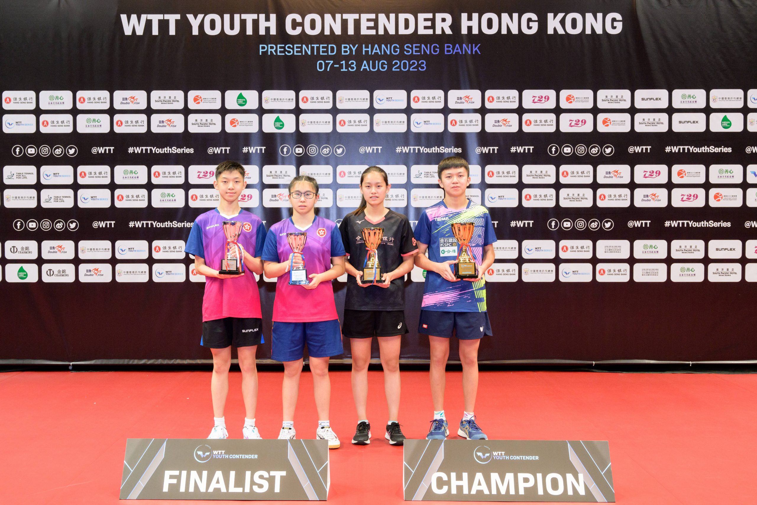 混合雙打 U15/U19 頒獎典禮 - WTT Youth Contender HK